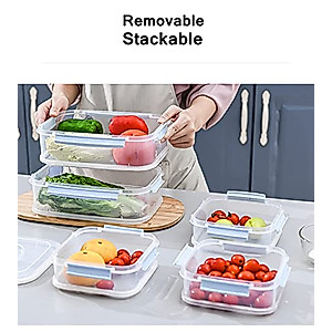 TIAN CHEN Airtight Food Storage Containers, Stackable Cookie Carriers with Handle Lid, Waterproof LeakProof Bacon Tray, 3 Layer Medium BPA Free(Pink)