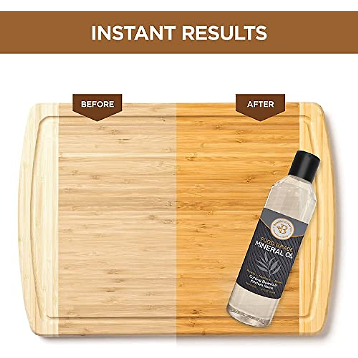 Bamboo Cheese Board and Food Grade Mineral Oil