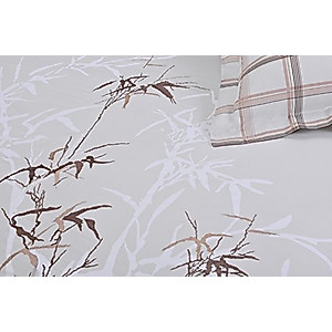 Superior 100% Cotton Duvet Cover Set, Soft Lightweight Duvet Covers, 3-Piece Set Includes 1 Reversible Duvet Cover, 2 Pillow Shams, Sateen Weave, Elmwood Collection, Full/Queen Size