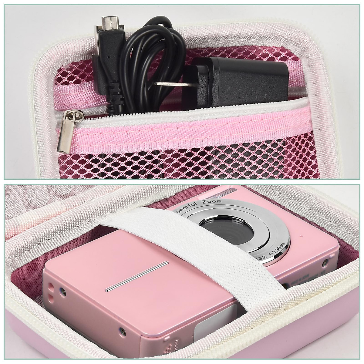 Boobowl Digital Camera Case Compatible with Yifecial/for EROOLU/for VAHOIALD/for Kaisoon/for Kodak Pixpro/for Canon PowerShot ELPH 180 190/ for Sony DSCW800 DSCW830 Kids Cameras (Pink)
