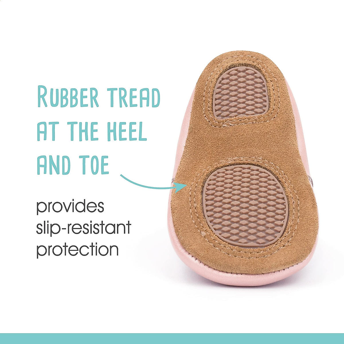 Zutano Unisex Baby Leather Moccasins, Slip Resistant, Soft-Sole Stay On Baby Shoes, Pink Shimmer, 18M