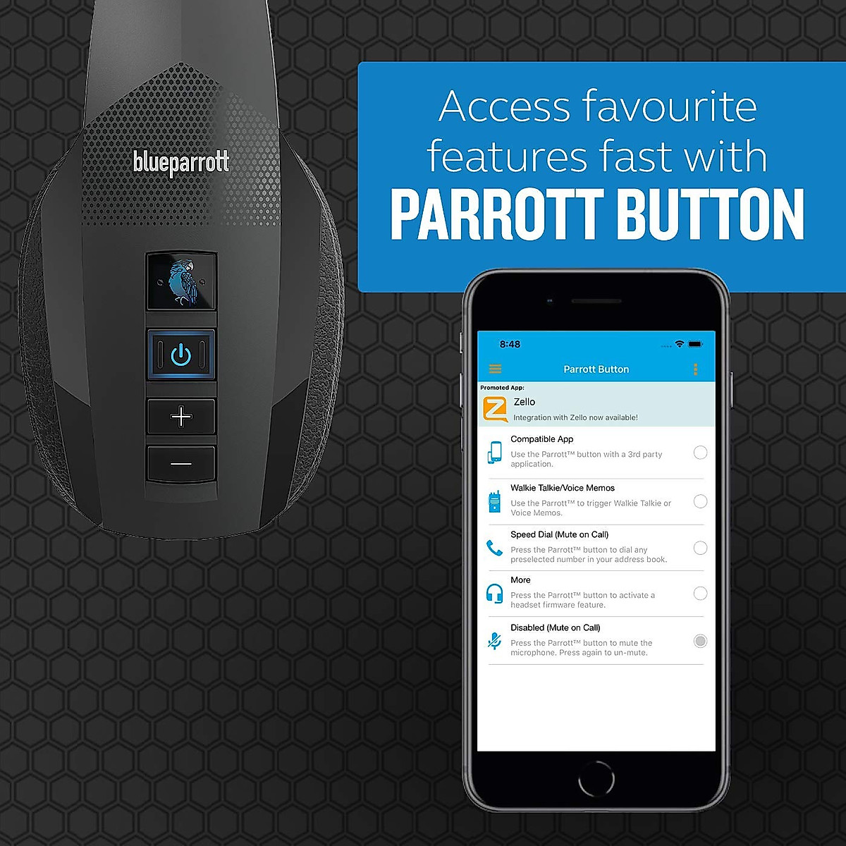 BlueParrott B450-XT Noise Cancelling Bluetooth Headset – Updated Design with Long Wireless Range, Up to 24 Hours of Talk Time & IP54-Rated Wireless Headset (Renewed)