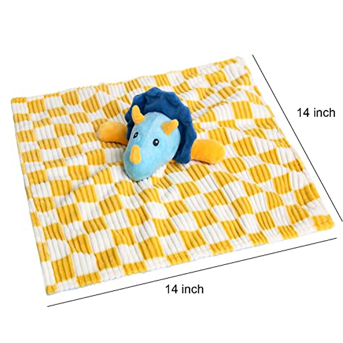 BEILIMU Baby Blanket+Dinosaur Security Blanket for Boys Girls 3D Checkerboard Grid Ultra- Soft Cozy Corduroy Toddler Blanket for Kids
