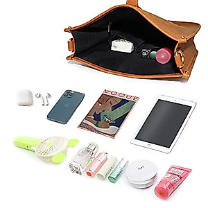 Crossbody Bags for Women, Vegan Leather Crossbody Shoulder Bag Guitar Strap Purse Hobo Handbags (Brown)