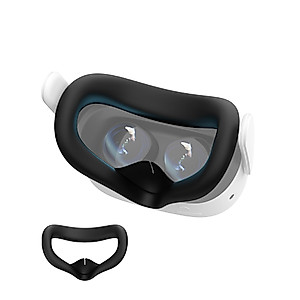AMVR Silicone Face Cover Compatible with Meta/Oculus Quest 3s Accessories, Sweatproof Face Pad, with Nose Pad, Immersive VR Experience (Purple), NOT Compatible with Quest 3