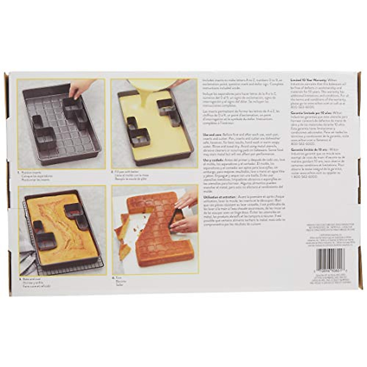 Wilton Letters and Numbers Adjustable Non-Stick Cake Pan Set, 10-Piece Set, Steel