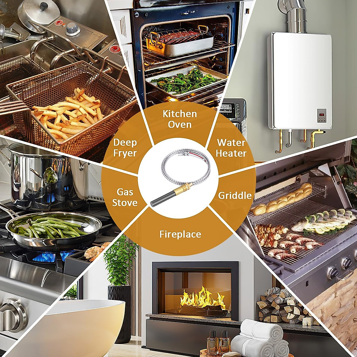 Fugedox 24" 750mv Thermopile Generators 750 Millivolt Thermopile Replacement Part Number r1054,7533113, 1950-001, 071515, 53374 for Heat Glo Heatilator,Fireplace Thermopile Replacement Fireplace