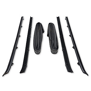 WEILEITE Front Door Window Channel Felt Trim Seal Weather Stripping Kit Compatible with GMC C1500 C2500 C3500 K1500 K2500 K3500 Suburban Jimmy Chevy C10 C20 C30 K5 K10 K20 K30 Blazer Suburban Truck
