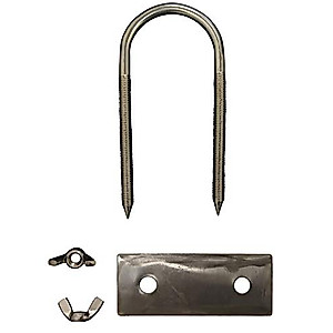 SpitJack Stainless Rotisserie Fork U-Bolt, 5.5 Inches Long Meat Trussing Accessories. 2 Inch Wide Spit Rod Capacity. Rotisserie Parts for Whole BBQ Pig, Hog, Lamb and Turkey. (2 Pack)