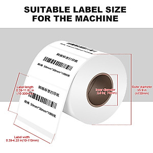 ZONEPACK Upgraded Manual Labeling Machine Label Applicator Bottle Labeler Sticker Label Printer Packing Machine with Handle for Round Glass Plastic Metal Bottle etc…