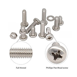 Elantek #4-40 UNC 304-Stainless Steel Phillips Pan Head Machine Screws Nuts Assortment Kit