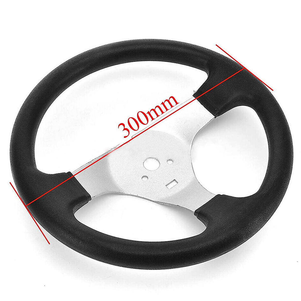 300mm Steering Wheel Assembly Steel Gear Rack Pinion Set Replacement for 110cc Go Kart