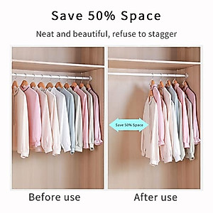 AOOF 60PCS Clothes Hanger Connector Hooks 4-Colors Hanger Extender Clips Plastic Cascading Clothes Hooks for Wardrobe