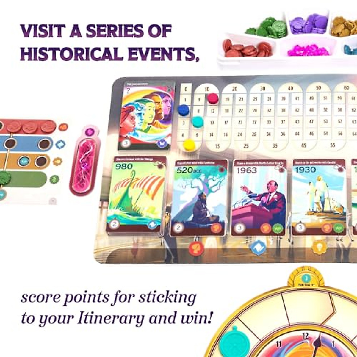 Underdog Games Trekking Through History: The Family Board Game | Adventure Through Time and Witness Incredible Events During Family Game Night | Ages 10 and Up