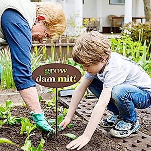 Grow Dammit Funny Garden Stake Metal Sign,Outdoor Sign Farmhouse Decor,Garden Stakes Sign Funny Gardening Gifts with Gift Box for Outdoor Lawn Yard Garden Decorations (23.6 Inches Tall)