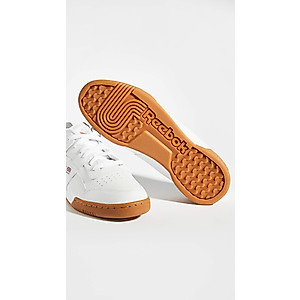 Reebok Men Workout Plus Sneaker, White/Carbon/Classic red, 9