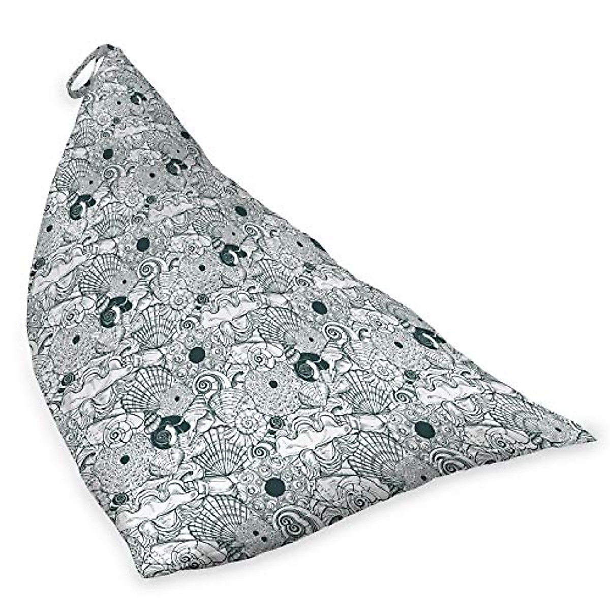 Ambesonne Underwater Lounger Chair Bag, Sea Shells and Urchins Mollusk Nautilus Oyster Snail Marine Illustration, High Capacity Storage with Handle Container, Lounger Size, Hunter Green White