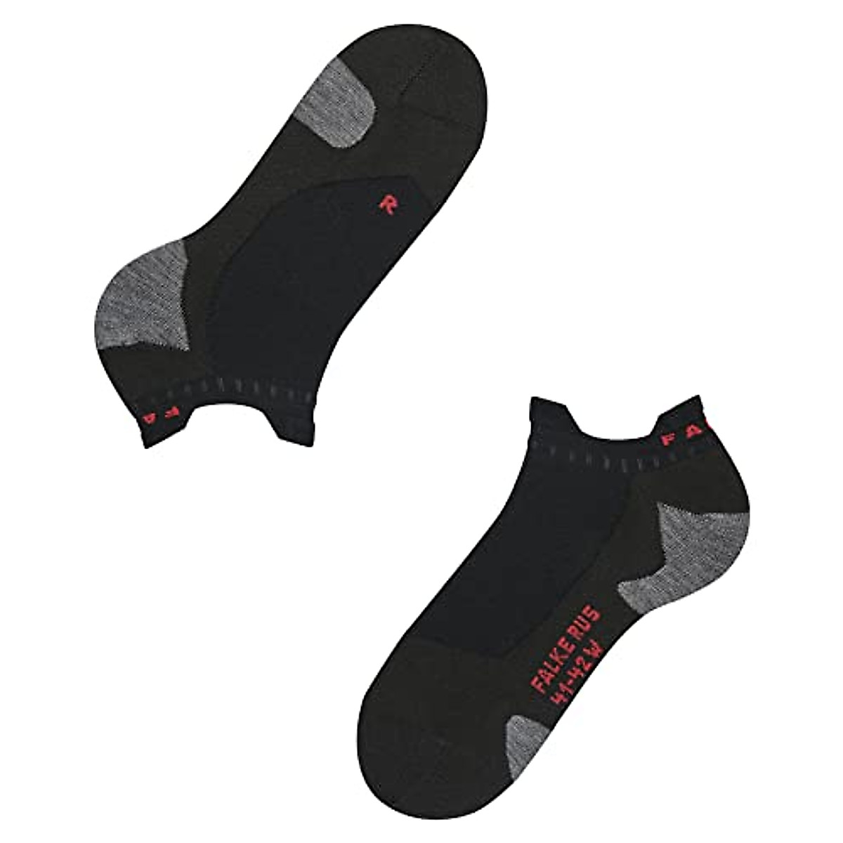 FALKE Womens RU5 Invisible Socks Anti Blister, Breathable Moisture Wicking, Ultralight Cushion, Non-Slip, Cooling, Black (Black-Mix 3010), US 6.5-7.5 (EU 37-38 Ι UK 4-5), 1 Pair