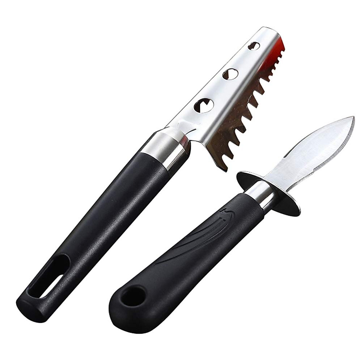 DOITOOL Fish Scaler Brush Oyster Shucker Set Oyster Shucking Seafood Skin Cleaning Brush Scraper Kitchen Shucking Tools