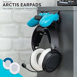 SteelSeries Arctis Earpads - Memory Foam & PU Leather (White) for Arctis 1, 3, 5, 7, 9X, Pro & Prime Headsets