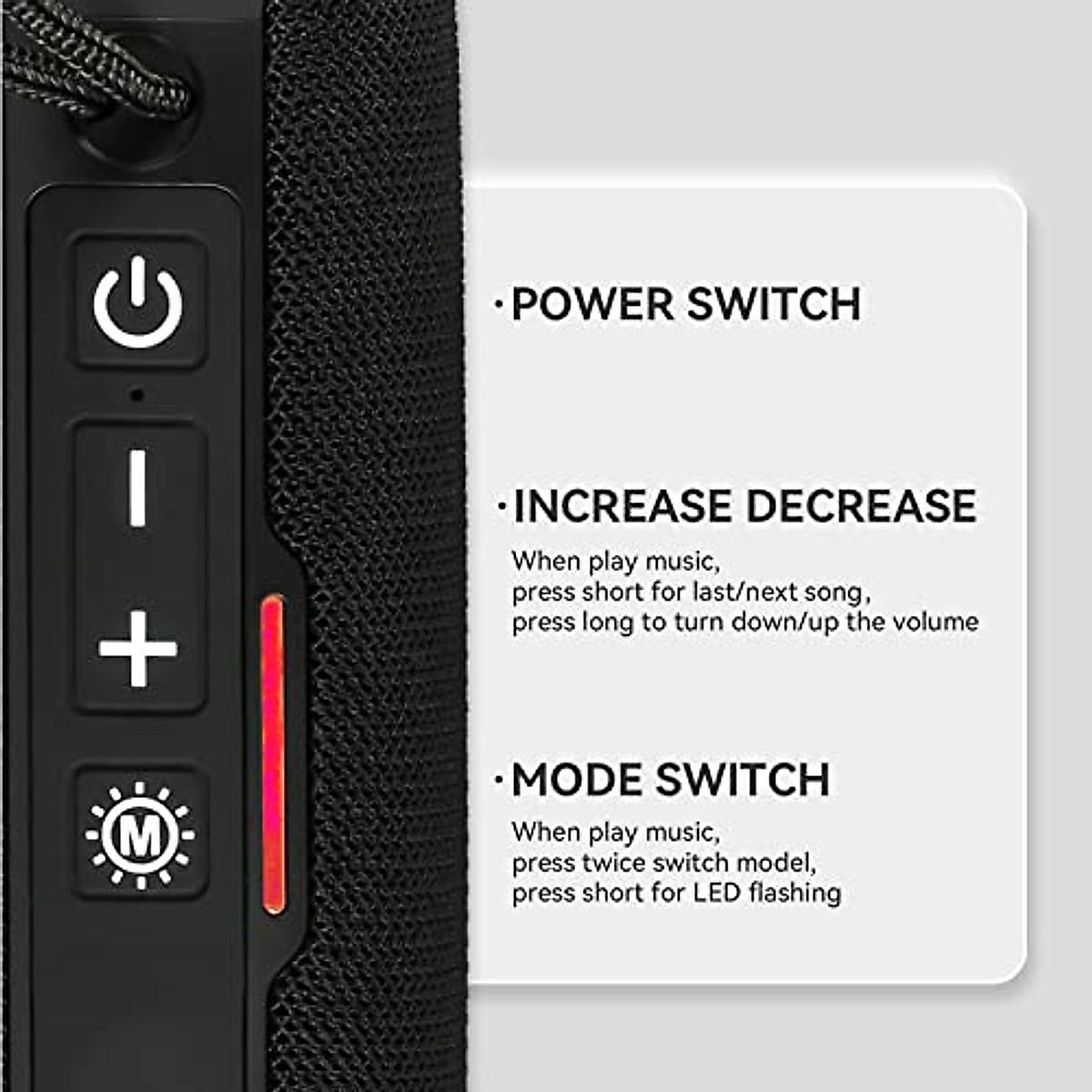 TOR-OLE Bluetooth Speakers-IPX6 Waterproof Wireless Speaker, Clear Sound Quality Outdoor Speakers Bluetooth, 100 Sq. Ft. Link Range Portable Bluetooth Speakers, Suitable for Beach Party, BBQ, Camping