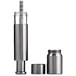 Salt and Pepper Grinder Set of 2,Stainless Steel Push Button Grinder Modern Design Thumb Grinder, for Black Pepper, Sea Salt and Himalayan Salt, Spice and Salt