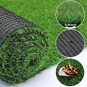 Petgrow Thick Artificial Grass 5 x 10ft,0.7Inch Pile Height Green Soft Fake Faux Grass Turf Mat,Indoor Outdoor Garden Dogs Pet Synthetic Grass Carpet Doormat, Rubber Backed with Drainage Holes