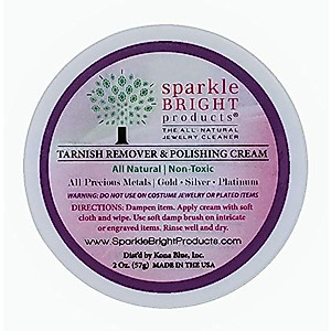 Sparkle Bright Products All-Natural Jewelry Cleaner | Tarnish Remover & Polishing Cream, 2oz. (57g) | Gold, Silver, & Platinum Precious Metal Polish for Jewelry Cleaning