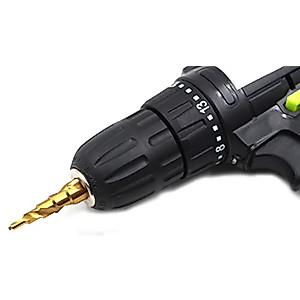 3pc HSS Titanium Coated Spiral Flute Step Drill Bit for Wood Soft Metal Woodworking Tool Bit,4-12/20/32mm