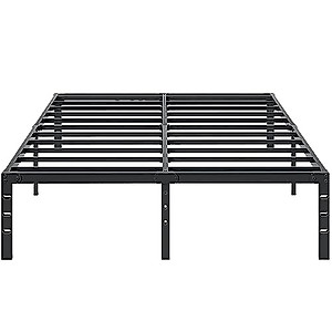 Tooyyer Metal California King Bed Frame 14" High 3000 lbs Heavy Duty Metal Bed Platform Solid Sturdy Steel Slat No Box Spring Needed Non-Slip Support and Noise Free Black-Cal King