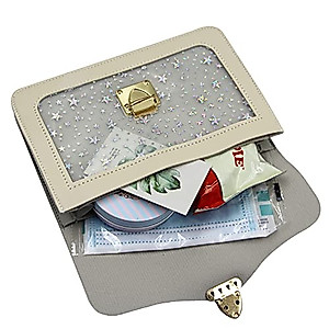 Suillty Women Small Square Shoulder Bag Star Sequin Cell Phone Messenger Crossbody Bag Clutch Wallet Tote Handbags