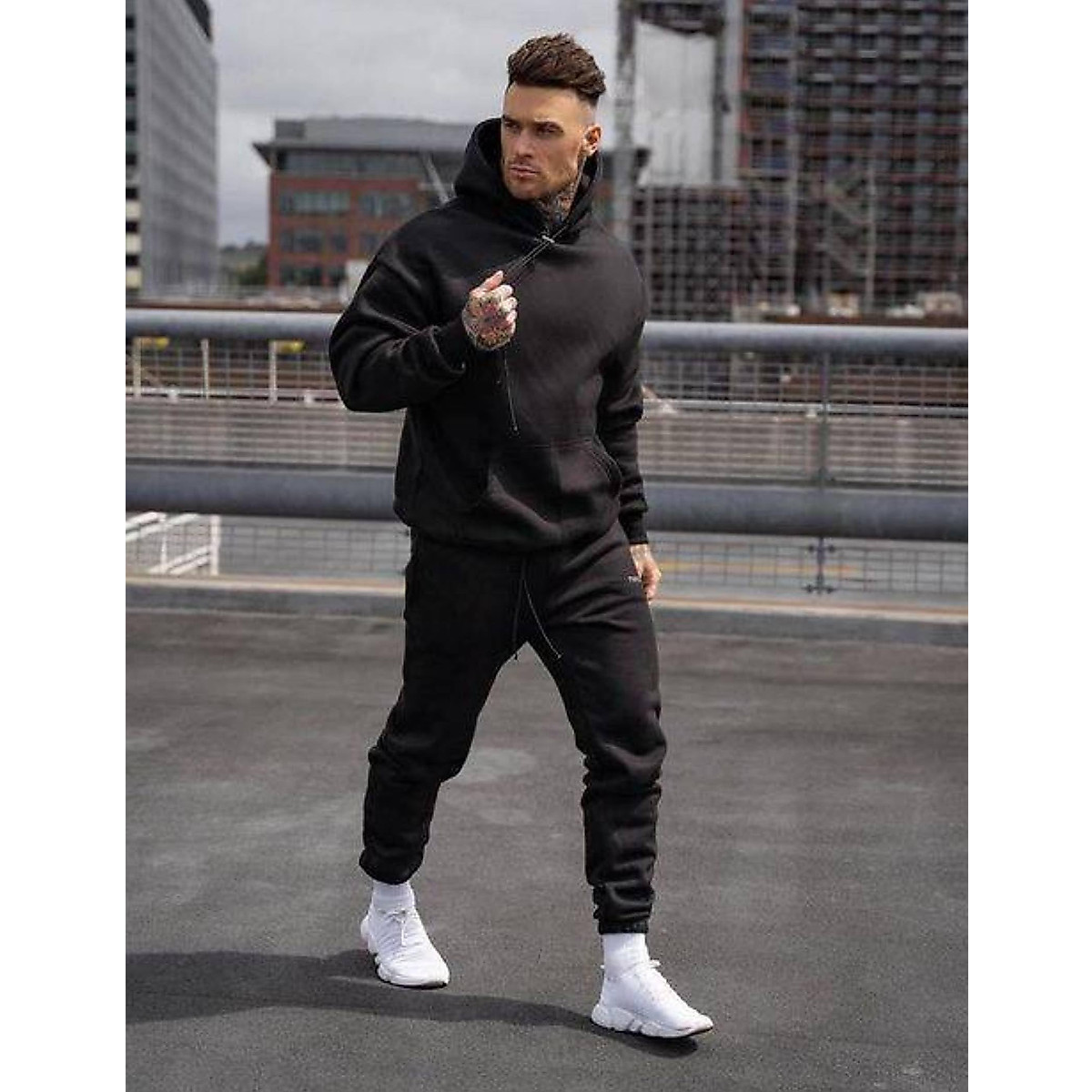COOFANDY Men's Hoodie Tracksuit 2 Piece Casual Sweatsuit Sets Slim Fit Jogging Athletic Suits