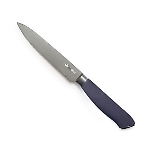 GreenPan Titanium 5" Serrated Utility Knife, Titanium Coated, Stainless Steel, Eco-friendly, Ergonomic Grip, Slip Resistant, Balanced, Heat Treated, Hand Sharpened, Dishwasher Safe