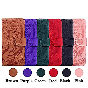 Embossed Pattern Leather Case with Card Slot for Xiaomi Redmi Oppo Realme Reno Flip Phone Case (Pink,Reno 6Pro+/Reno 6Pro Plus)