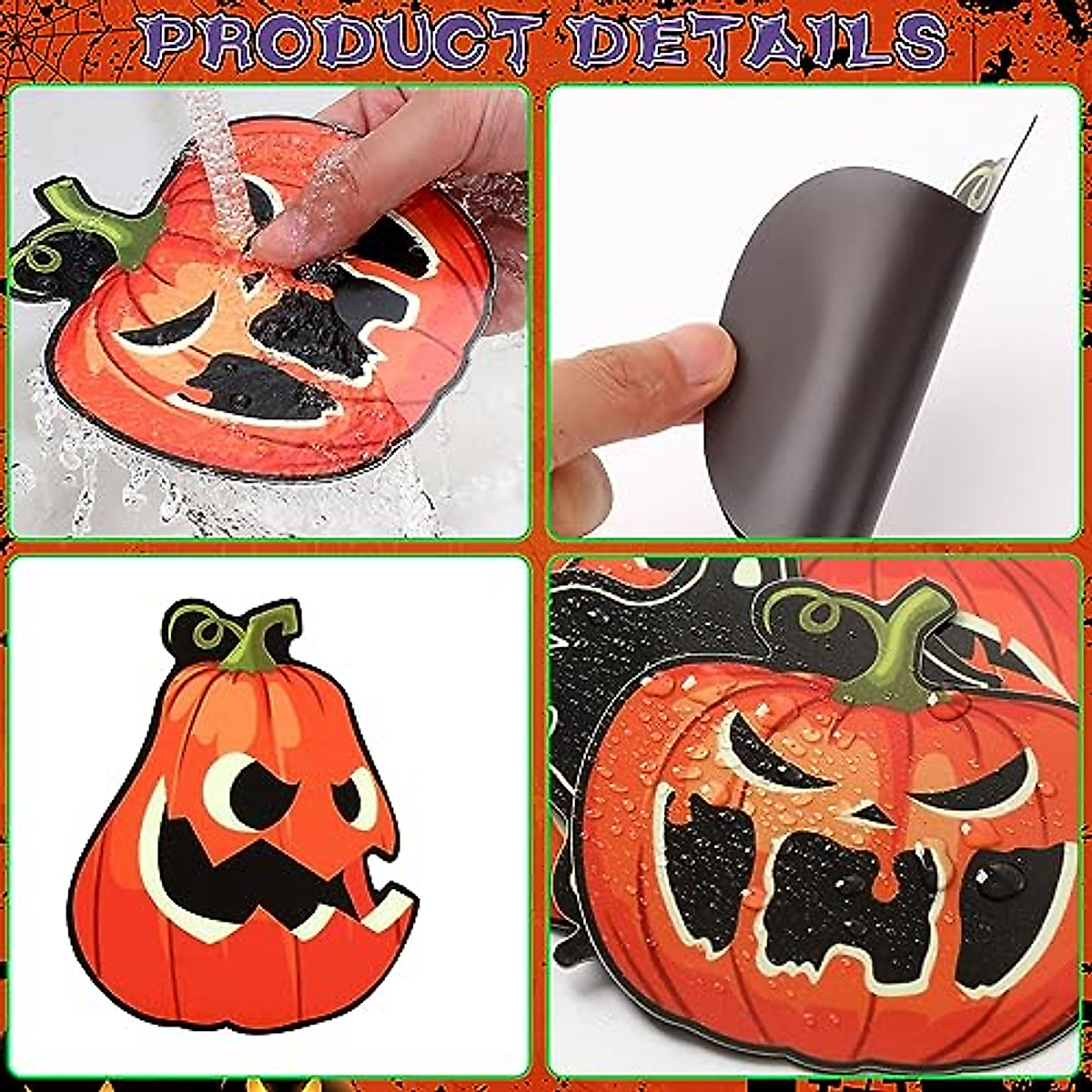 Halloween Magnetic Decorations Stickers, JULMELON 22pcs Pumpkin Bat Car Magnets Decorations Accessories for Halloween Party Supplies Fridge Car Garage Door Cruise Decor