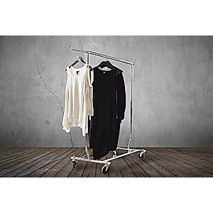 NAHANCO RCS-1 Collapsible Metal Rolling Garment Rack, Commercial Grade, Chrome (1 Rack)