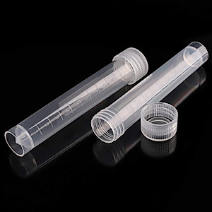 Bekith 50pcs 10ml Lab Plastic Frozen Test Tubes with Screw Caps, Vial Seal Cap Container for Laboratory School Educational