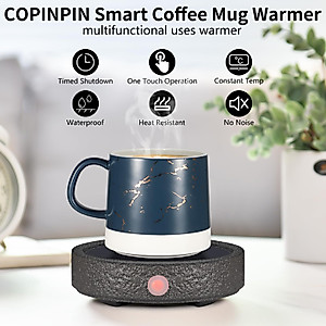 Coffee Mug Warmer for Desk, Electric Candle Warmer with Auto Shut Off, 2-4-8 Hour Timed Smart Cup Warmer for Heating Coffee, Beverage, Milk, Tea and Hot Chocolate(No Cup-Black)