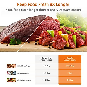 Vacuum Sealer, voriah Vacuum Sealer Machine with Automatic Air Sealing System for Food Storage, Sous Vide, Touch Control, Safety Certified