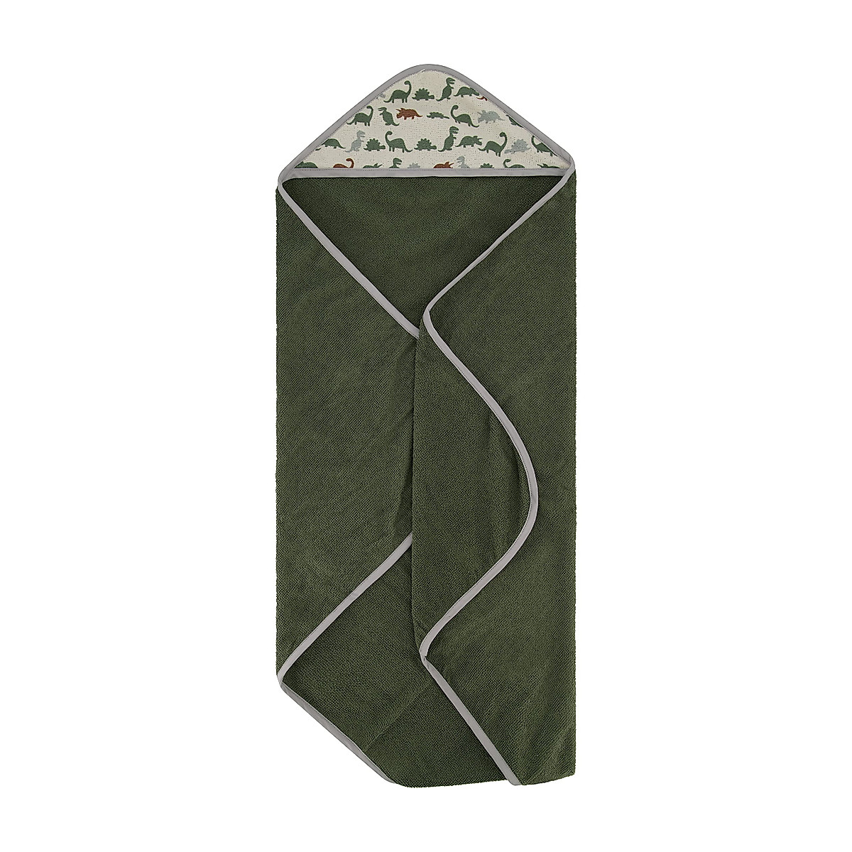 Cudlie Buttons & Stitches Baby Boy 3 Pack Rolled/Carded Hooded Towels in Dino Roar Print (GS71721)