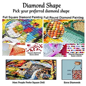 Custom Diamond Painting Kits Full Drill for Adults Personalized Photo Customized Private Picture Home Wall Decor Canvas Gifts for Family,Dog,Mom,Dad,Friends,Lover(Round,11.7x15.8inch/30x40cm)