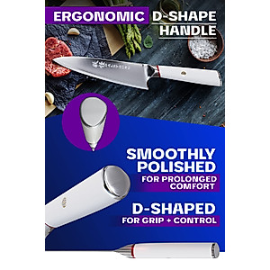 Dalstrong Chef Knife - 8 inch - Phantom Series - Japanese High-Carbon AUS8 Steel Kitchen Knife - White G10 Handle - Cooking Knife - w/Sheath