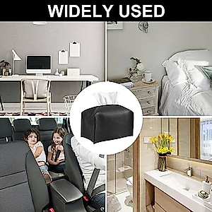 Large Tissue Box Cover, 2Pcs PU Leather Rectangle Tissue Organizer, Modern Tissue Holder for Bathroom/Car/Office/Night Stands Decor (Black)