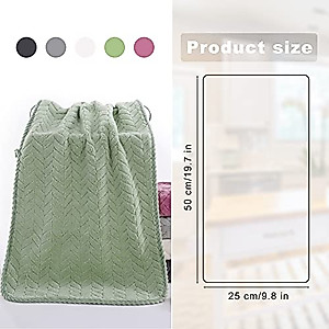 Hipruict Hand Towel with Hanging Loop, Set of 5 Hand Towels with Hanging Loop.Strongly Absorbent Hand Towels in Soft Microfibre with a Wheat Spike Pattern, Suitable for Kitchens and Bathrooms