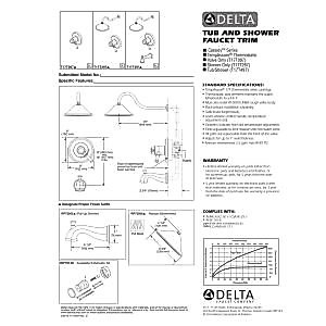 DELTA FAUCET T17T497, 20.69 x 9.38 x 20.69 inches, Chrome