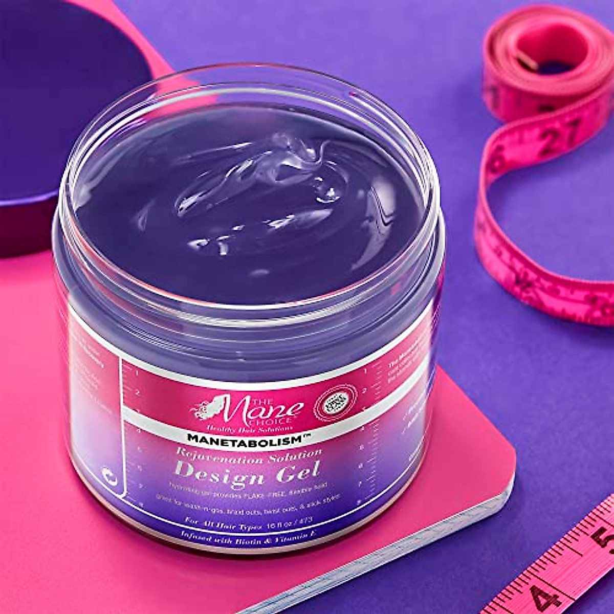 The Mane Choice Manetabolism Rejuvenation Solution Design Hair Gel, Twist & Braid Gel with Lasting Flexible Hold for Hair Shine & Strength, Helps Reduce Frizz & Breakage, Flake-Free, 16 Oz