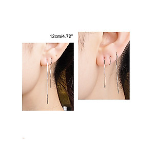 Sterling Silver Tassel Threader Drop Earrings