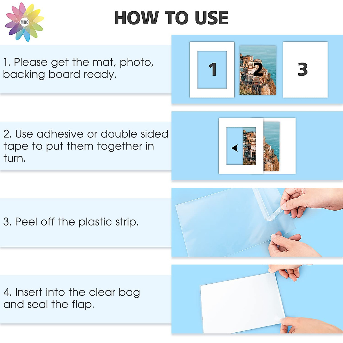 Mat Board Center, 10 Pack of White Pre-Cut Mat Board 16x20 Picture Mat for 11x14 Photo with White Core Bevel Cut Mattes Sets. Includes 10 Acid Free Mats & 10 Backing Board & 10 Clear Bags