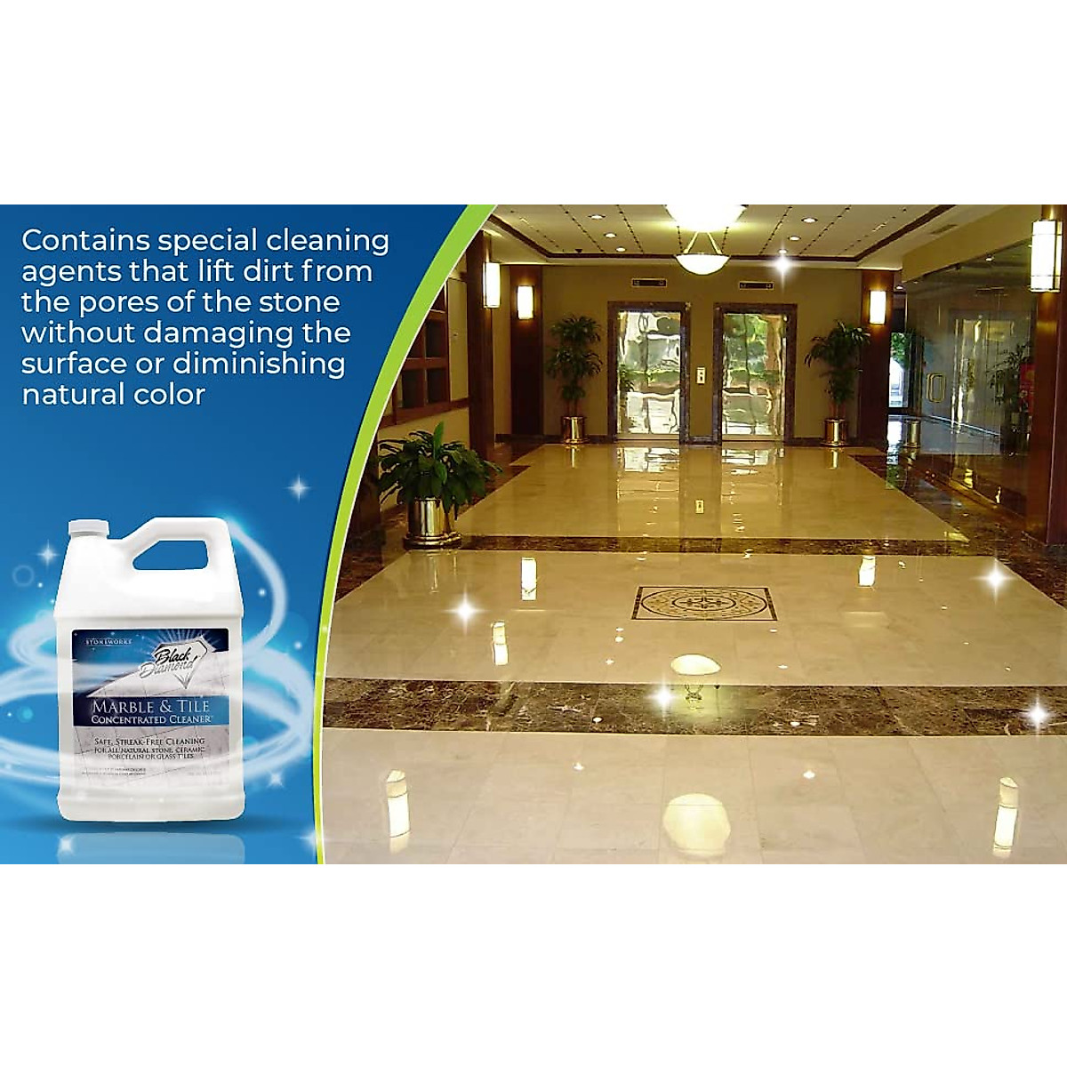 Black Diamond Stoneworks MARBLE & TILE FLOOR CLEANER. Great for Ceramic, Porcelain, Natural Stone, No-rinse Concentrate.(1-Gallon) AND Ultimate Grout Cleaner: for Even The Dirtiest Grout,2-QT-Brush