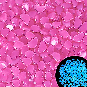 Kaiyuan Dynasty Glow in The Dark Rocks 100Pcs Pink Glow Stones, Glowing Rocks for Fish Tank